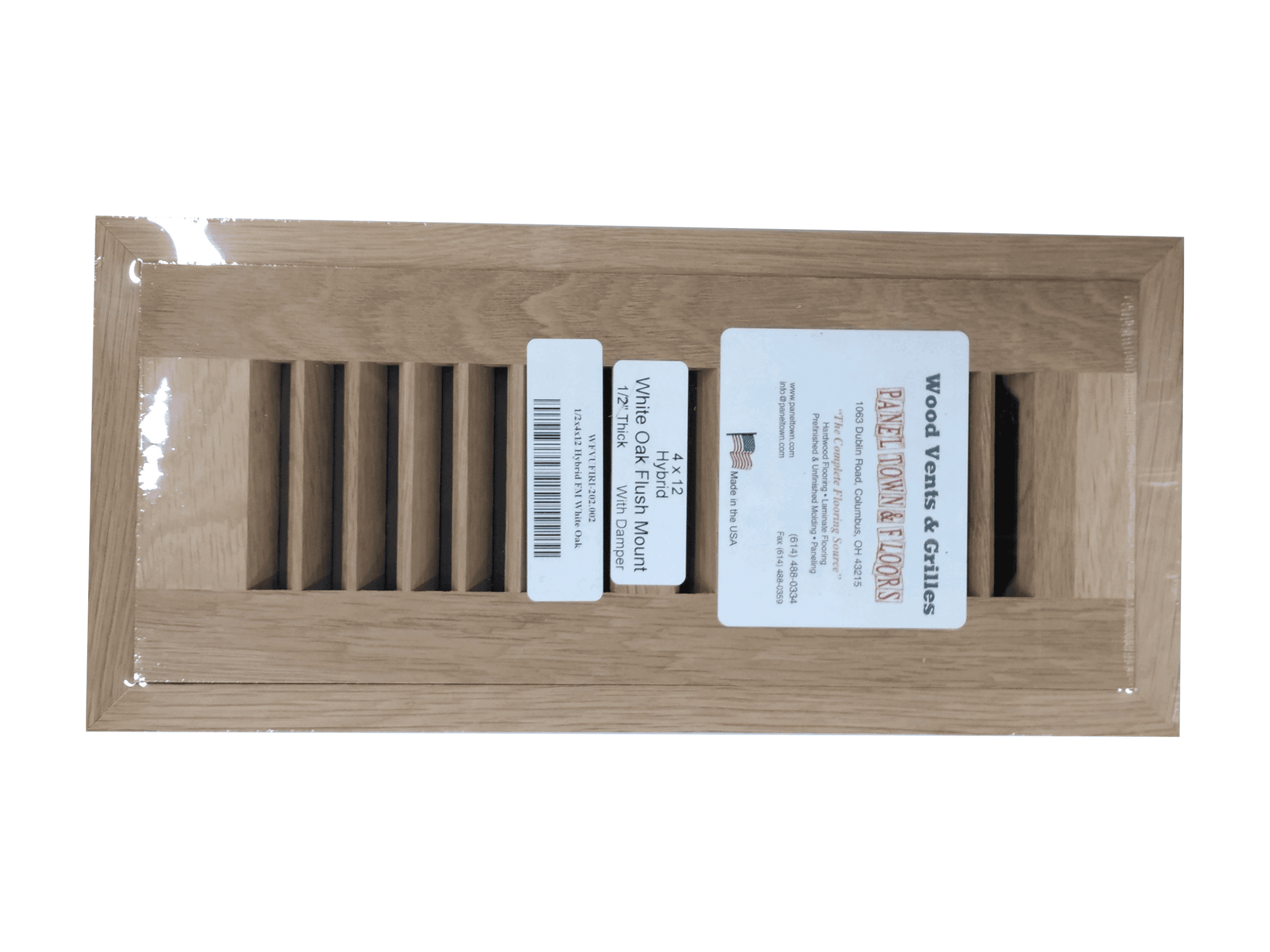 Hybrid FM White Oak Flush Mount Vent - Panel Town & Floors