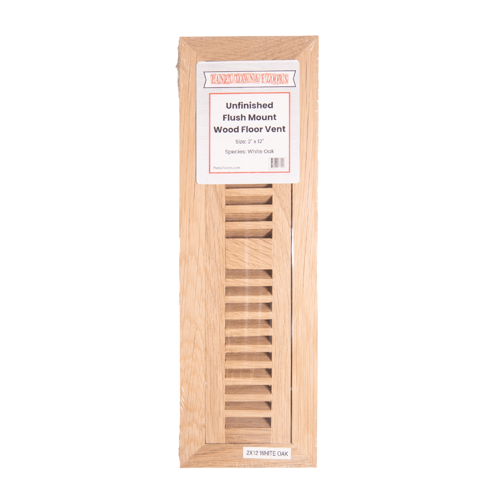 Panel Town Unfinished White Oak Flush Mount Hardwood Floor Vent 2" x 12 ...